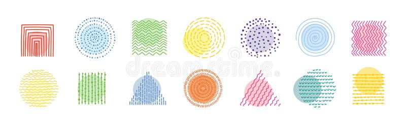 Abstract Graphic Elements Set in Minimal Trendy Style. Hand Drawn ...