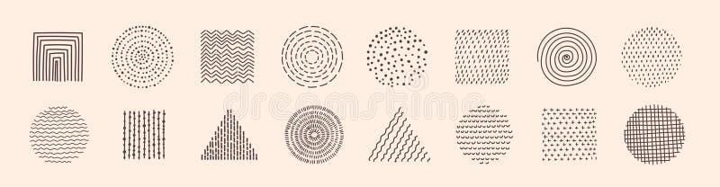 Abstract Graphic Elements Set in Minimal Trendy Style. Hand Drawn ...