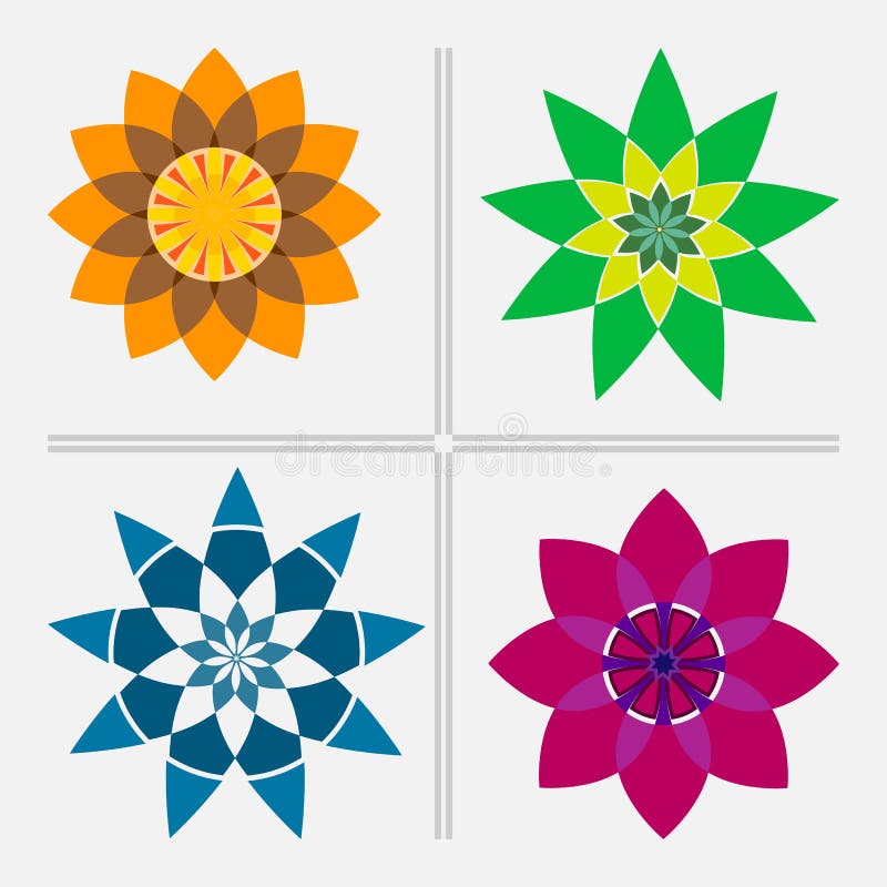 Abstract graphic flowers stock vector. Illustration of green - 95265632