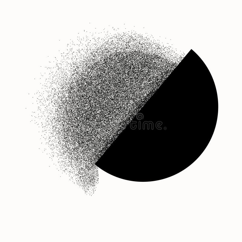 Abstract Graphic Icon with Circle and Falling Particles Stock Vector ...