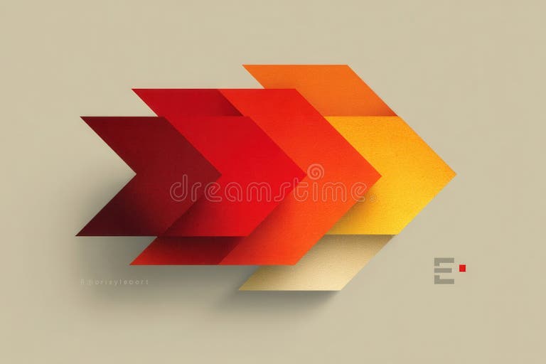 Abstract Graphic with Layered Red and Yellow Arrows in a Modern ...