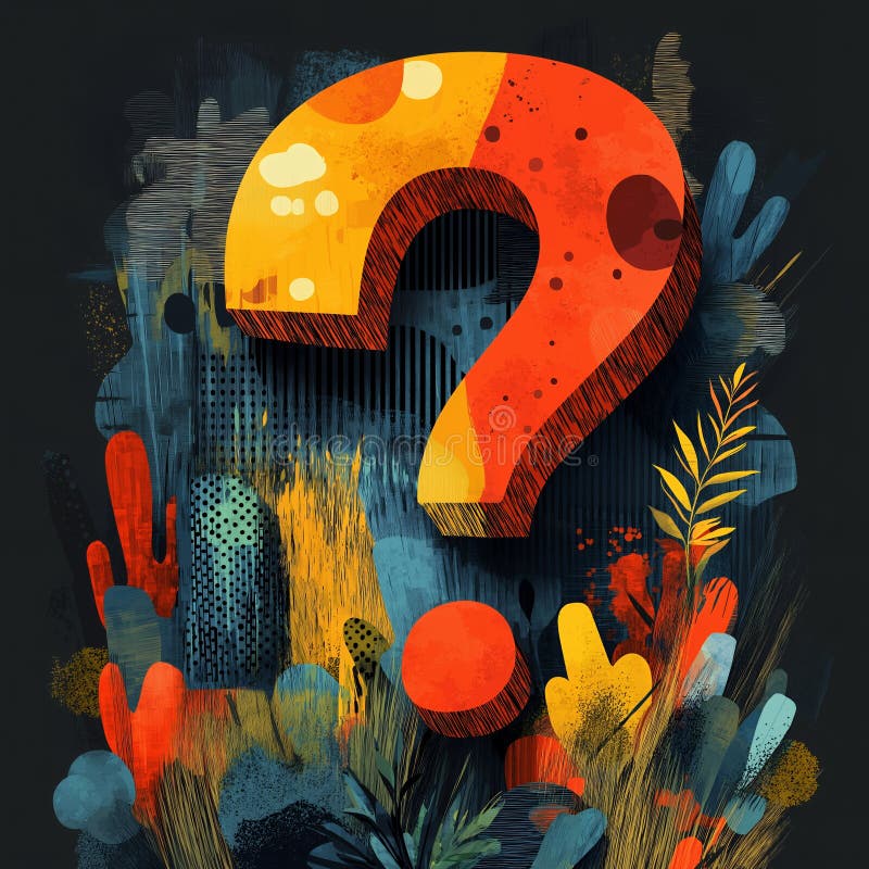 Abstract Graphic Question Mark with Nature Ai Generated Art Stock Image ...
