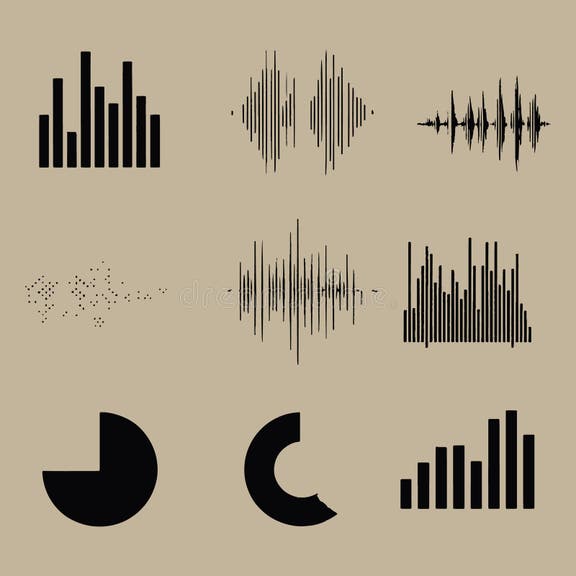 Abstract Graphic Representations of Sound Waves and Data Visualizations ...