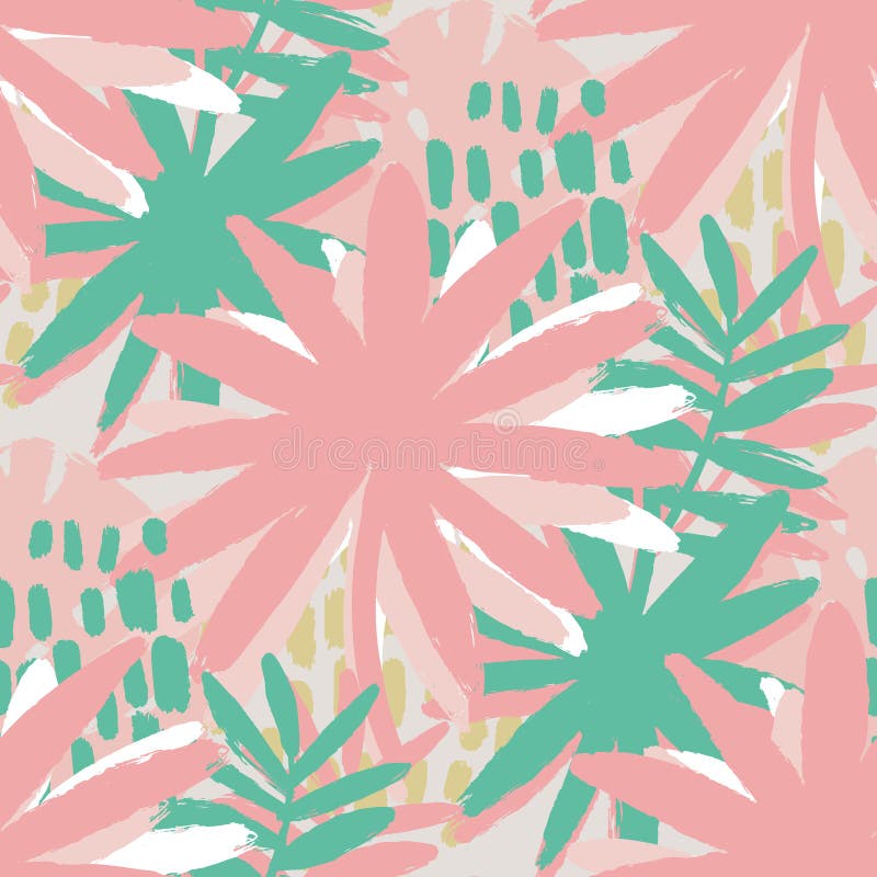 Graphic Seamless Pattern of Exotic Leaves in Gentle Colors Stock Vector ... Graphic Seamless Pattern of Exotic Leaves in Gentle Colors Stock Vector ...