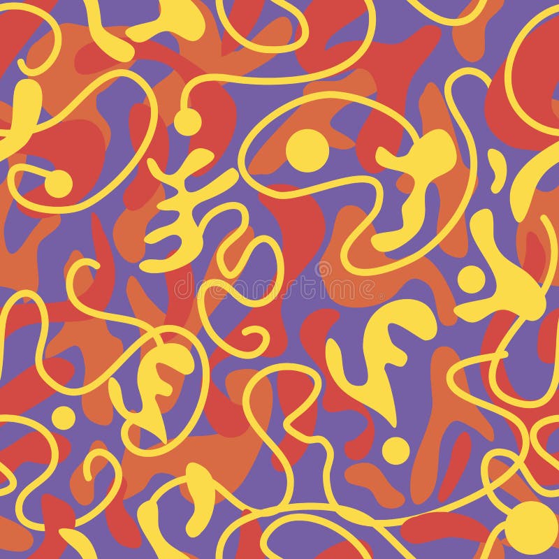 Abstract Graphic Shapes Seamless Pattern. Vector Decorative Texture ...