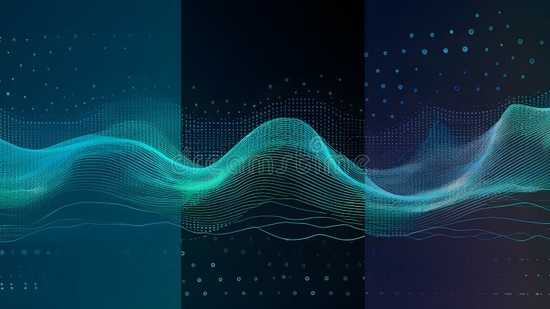 Abstract Graphical Digital Data on Dark Background, Neural Network ...