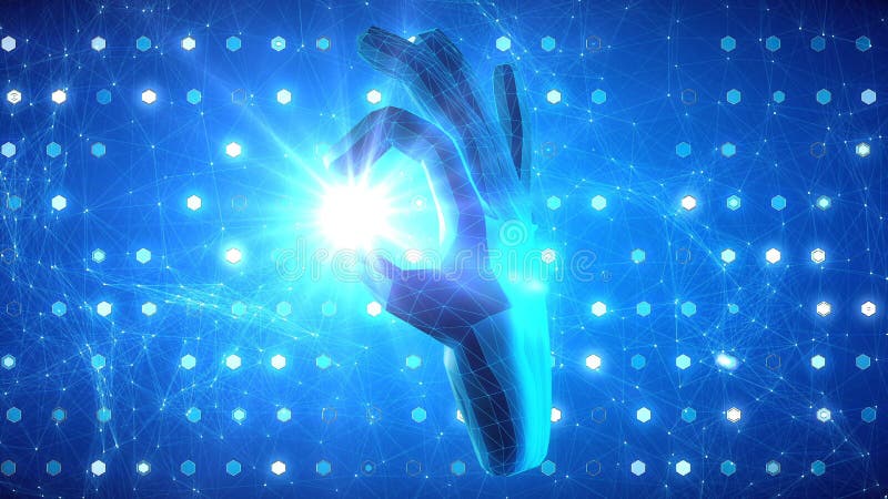 Cyber Hand Futuristic Sketch Stock Illustration - Illustration of ...