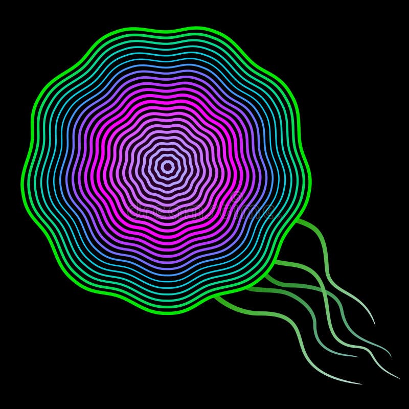 Psychedelic Music Note Vector Illustration Stock Vector - Illustration ...