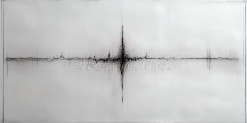Abstract Graphite Drawing Minimalist Line Art Waveform Sound ...