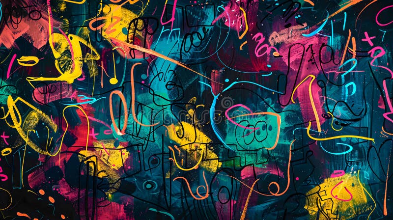 Abstract Graphity Bright Colors Stock Image - Image of font, grafiti ...