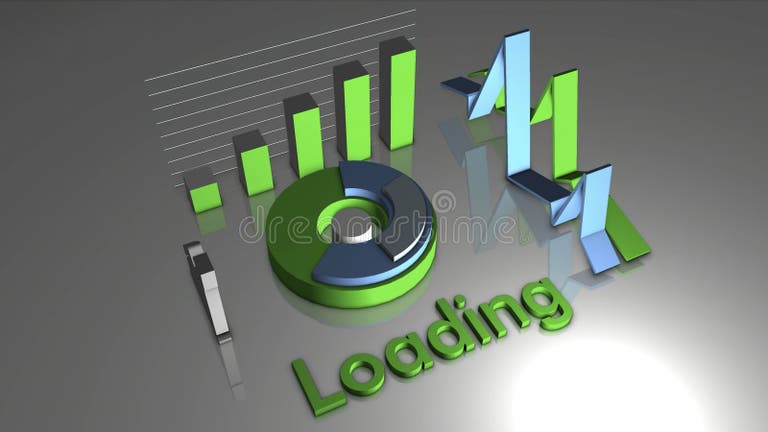 Abstract Graphs and Loading Inscription. Motion. Round Shaped Diagram ...