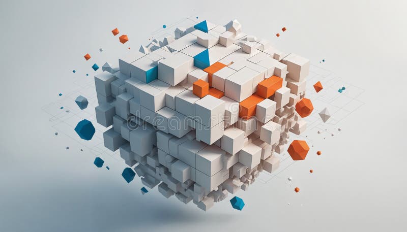 Abstract Gravitation Blocks, Surreal Levitating Structures Stock ...