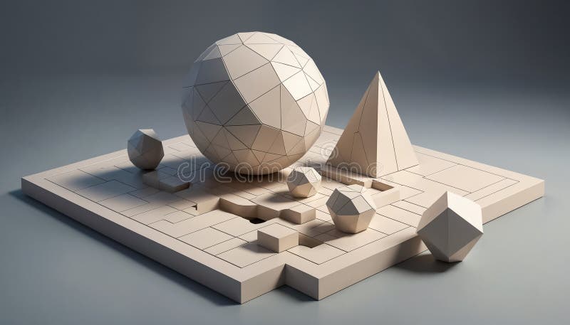 Abstract Gravitation Blocks, Surreal Levitating Structures Stock ...