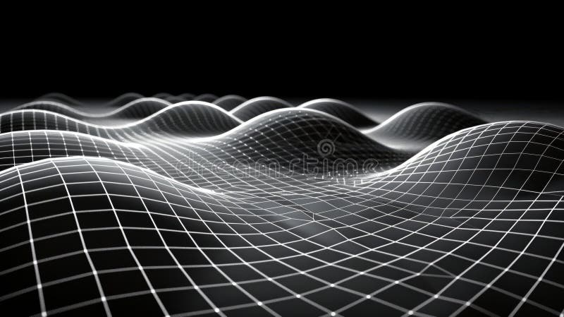 Abstract Gravity Space Unlimited Galaxy Waves Digital Grid Pattern ...
