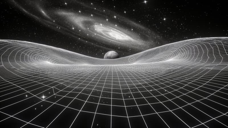Abstract Gravity Space Unlimited Galaxy Waves Digital Grid Pattern ...