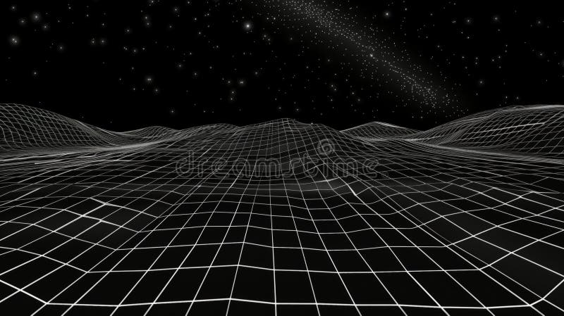 Abstract Gravity Waves Digital Grid Pattern Background Stock Image ...