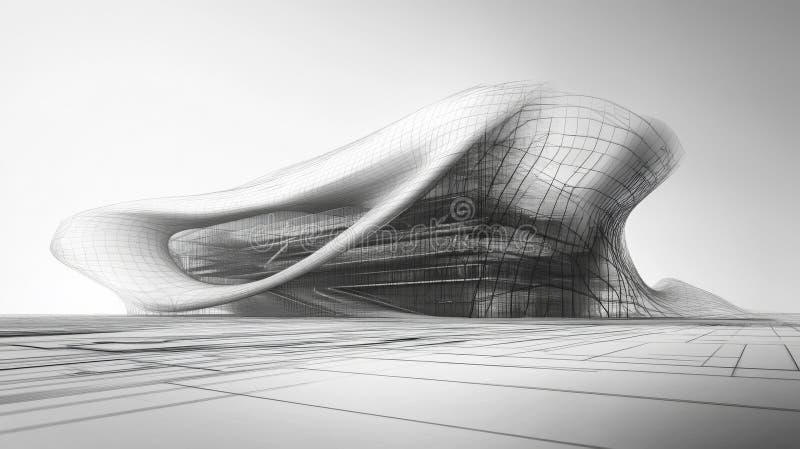 Abstract Gray Architectural Design Render Stock Illustration ...
