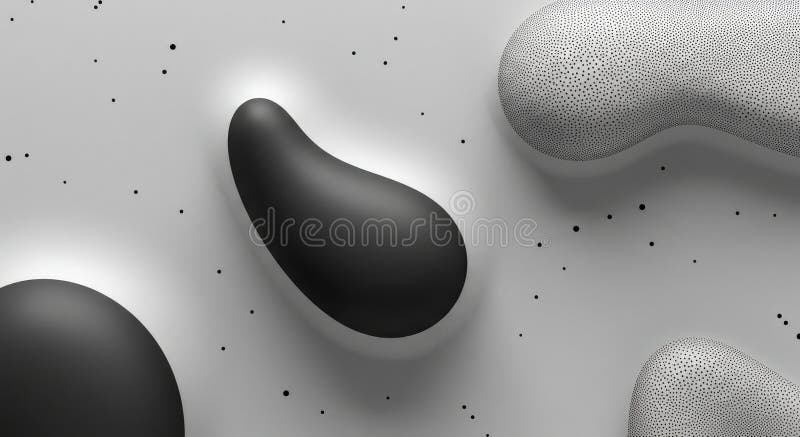 Abstract Gray and Black Organic Forms Closeup of Abstract Shapes ...