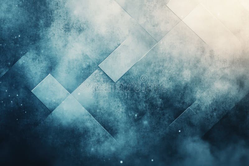 Abstract Gray and Blue Geometric Design with a Misty Background in a ...