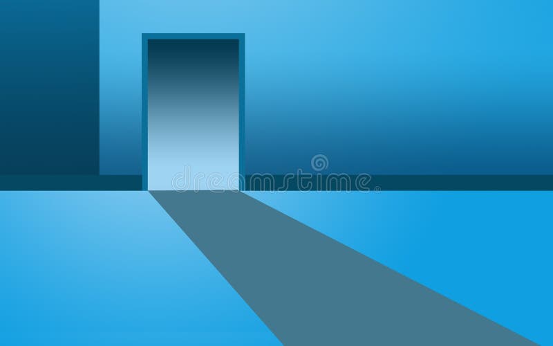Abstract Gray Blue Gradient Background Corridor Door Open New Life Path ...