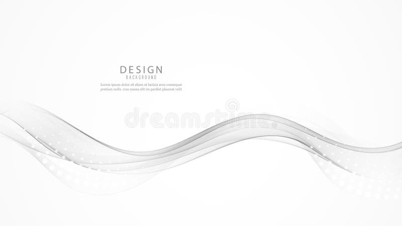 Abstract Gray Color Wave Design Element. Grey Wave. Gray Smoke Wave ...