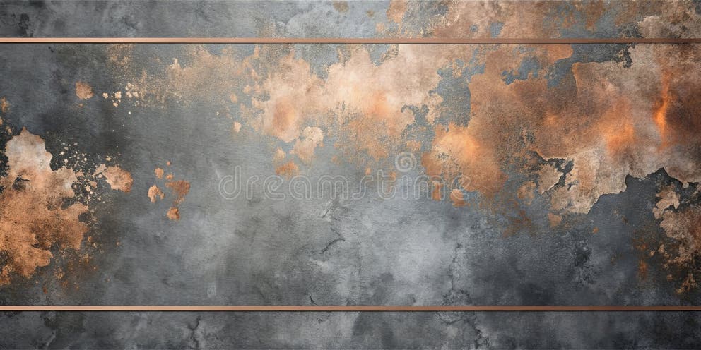 Abstract Gray and Copper Textured Background with a Metallic Border ...