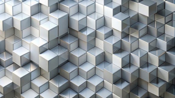 Abstract Gray Cubic Structure a Complex Geometric Pattern of ...