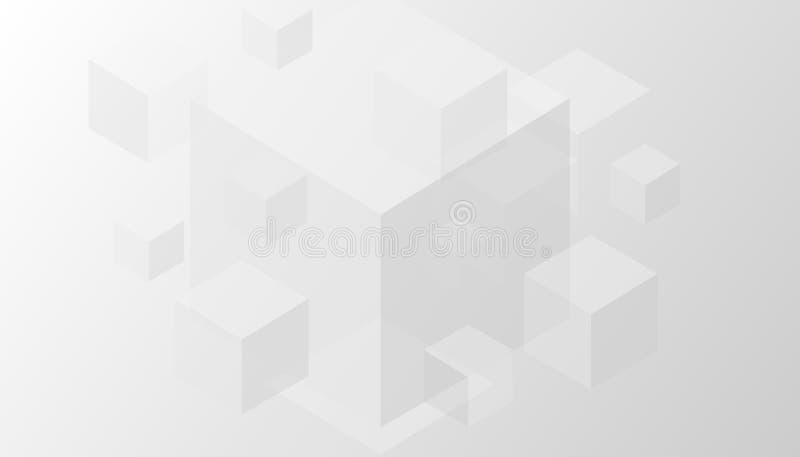 Abstract Gray Geometric Cube Shape Overlap on White Background, Vector ...