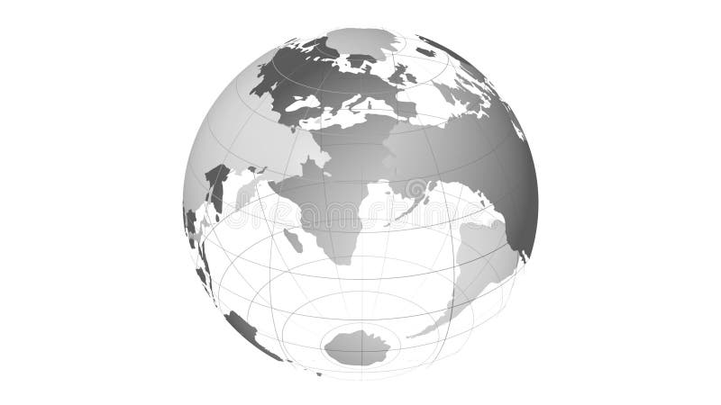 Abstract Gray Globe Planet Earth on White Background. Isolate. Stock ...