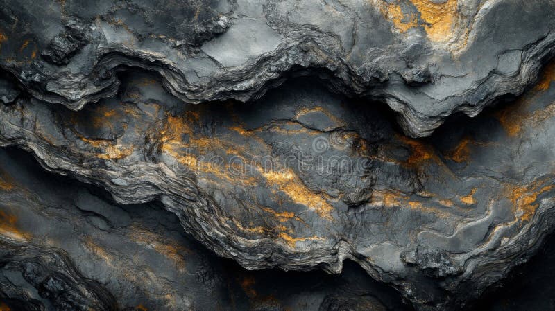 Abstract Gray and Gold Rock Texture Background Stock Illustration ...