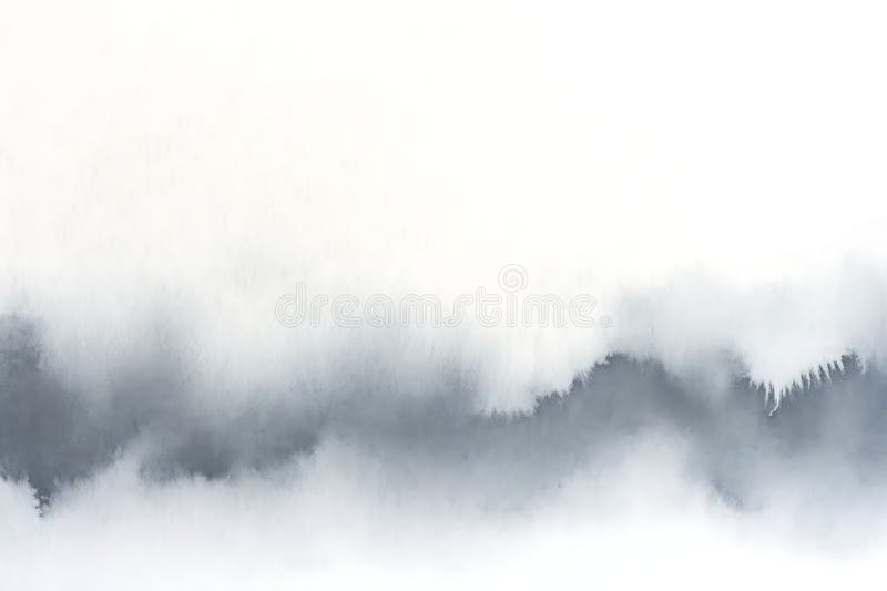 Abstract Gray Gradient Wash Painting with Subtle Texture on White Paper ...
