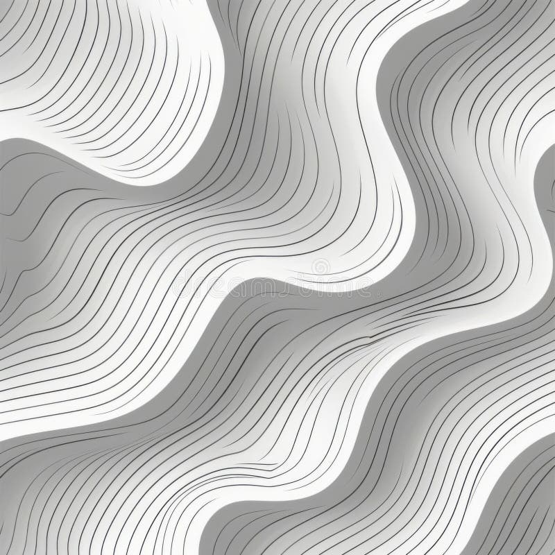 Abstract Gray Lines in Wave Pattern Design Stock Illustration ...