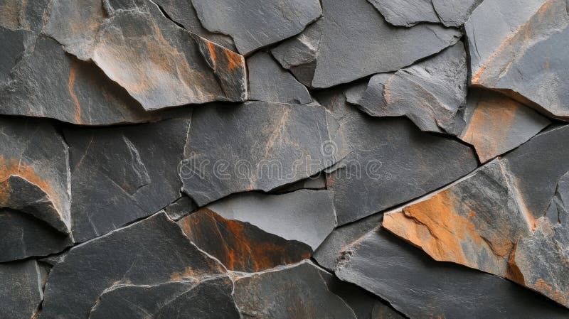 Abstract Gray and Orange Stone Wall Texture with Rough Edges and ...