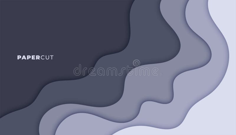 Abstract Gray Papercut Style Layers Background Design Stock Vector ...