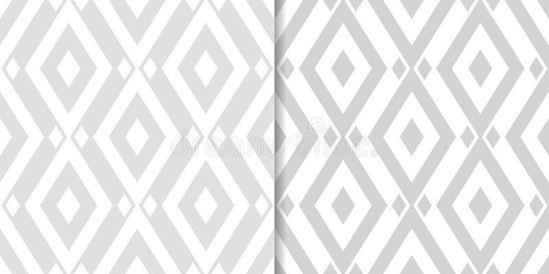 Abstract Gray Seamless Pattern Set. Geometric Shape Stock Vector ...