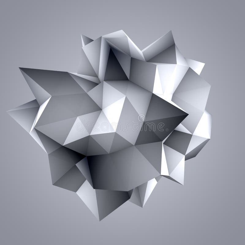 Abstract Gray Shape. 3d Illustration, 3d Rendering Stock Illustration ...