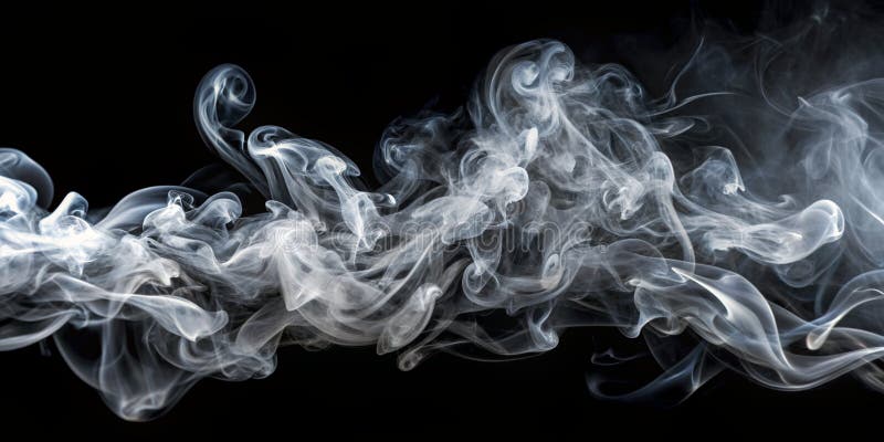 Abstract Gray Smoke Swirls Rising Vertically on Black Background ... Abstract Gray Smoke Swirls Rising Vertically on Black Background ...