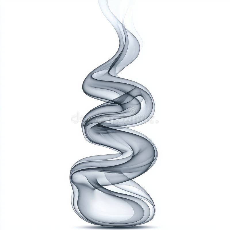 Abstract Gray Smoke Swirls on White Background Stock Illustration ...