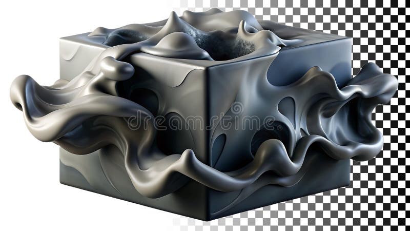 Abstract Gray Stone Cube, Modern and Geometric Shape Png Transparent ...