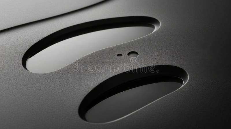 Abstract Gray Surface with Cutout Oval Shapes Stock Illustration ...