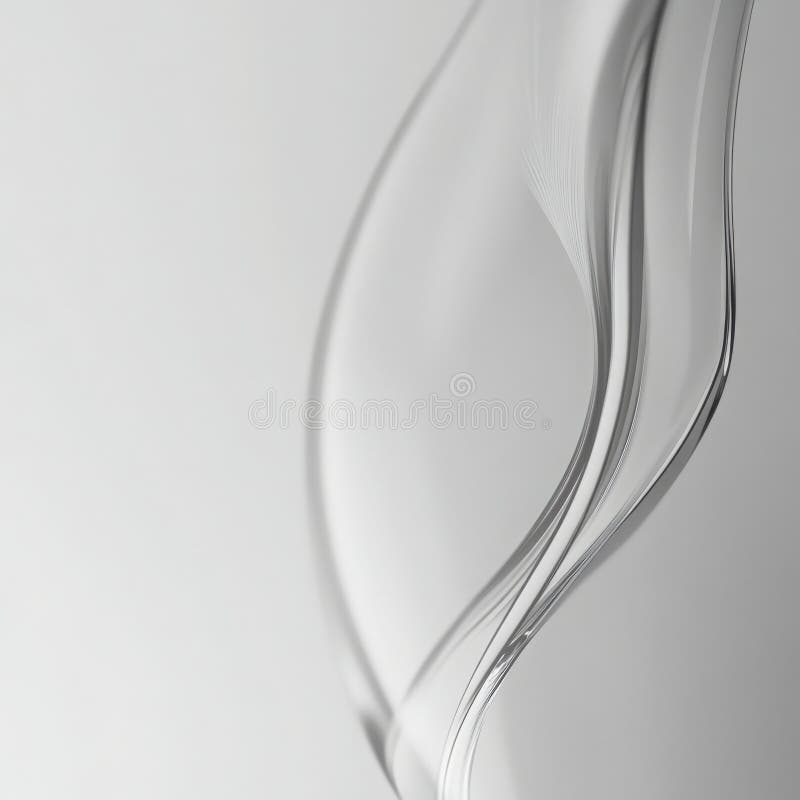 Abstract Gray Translucent Forms Flowing Against a Light Gray Background ...
