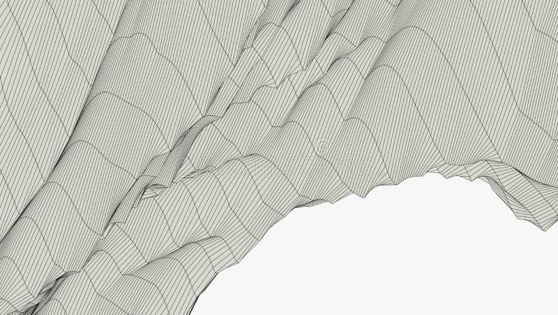 Abstract Gray Wave Geometric Frequency Shiny Wave with Lines and Smooth ...