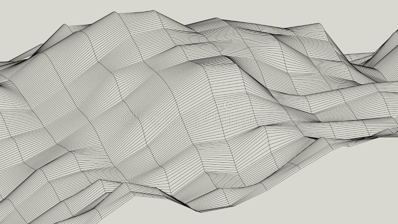 Abstract Gray Wave Geometric Frequency Shiny Wave with Lines and Smooth ...