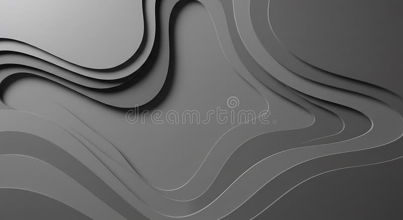 Abstract Gray Wave Layers: 3D Rendered Background Stock Illustration ...