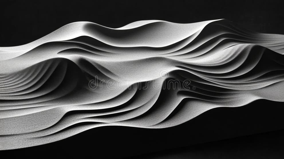 Abstract Gray Wave Pattern with Shadows Stock Illustration ...