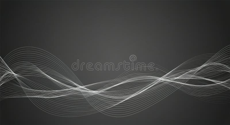 Abstract Gray Waves - Data Stream Concept. Gray White Presentation ...