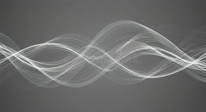 Abstract Gray Waves - Data Stream Concept. Gray White Presentation ...