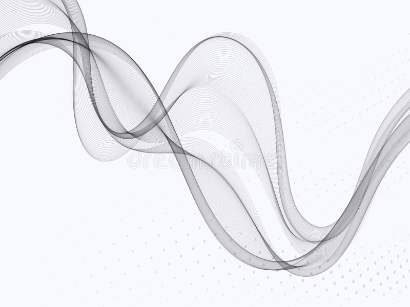 Gray Wavy Flow, Abstract Wave Vector Background Stock Vector ...