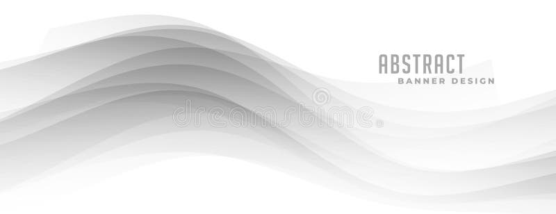 Abstract Gray Wavy Shape on White Banner Stock Vector - Illustration of ...