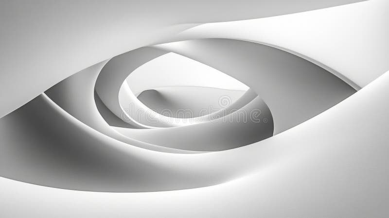 Abstract Gray and White Architectural Design with Curved Lines Stock ...